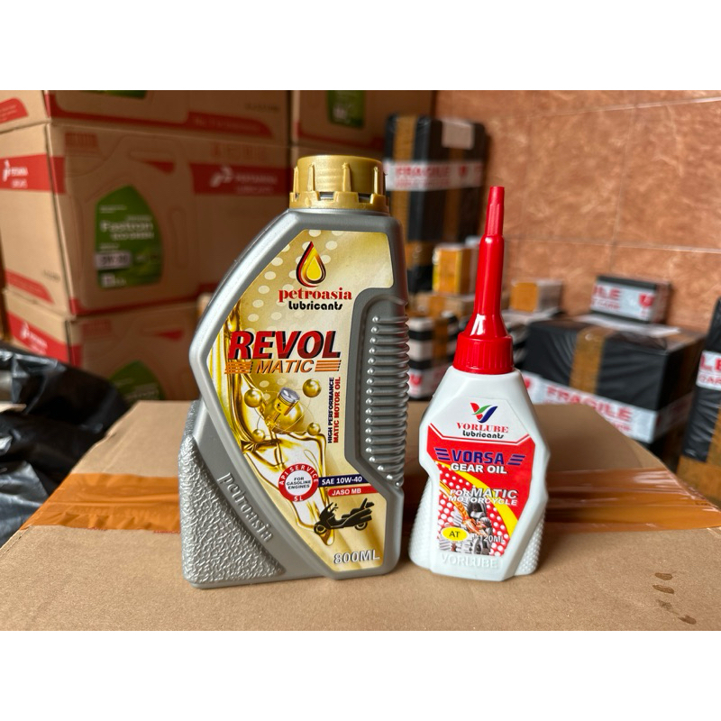 Jual Paket Ganti Oli Motor Matic Revol Matic 800 ml & oli Gear 120 ml ...