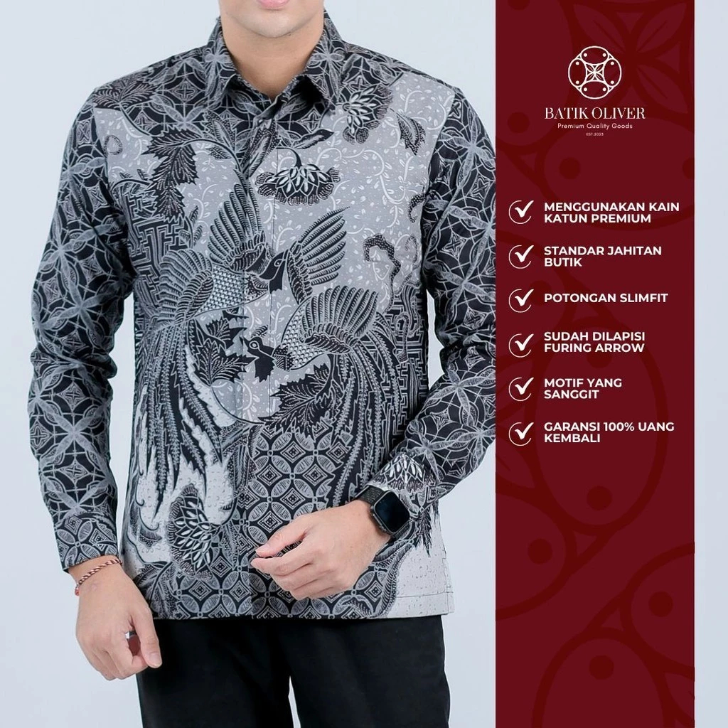 Jual Batik Oliver Motif PEKSI KATRESNAN - Kemeja Batik Pria Slimfit ...