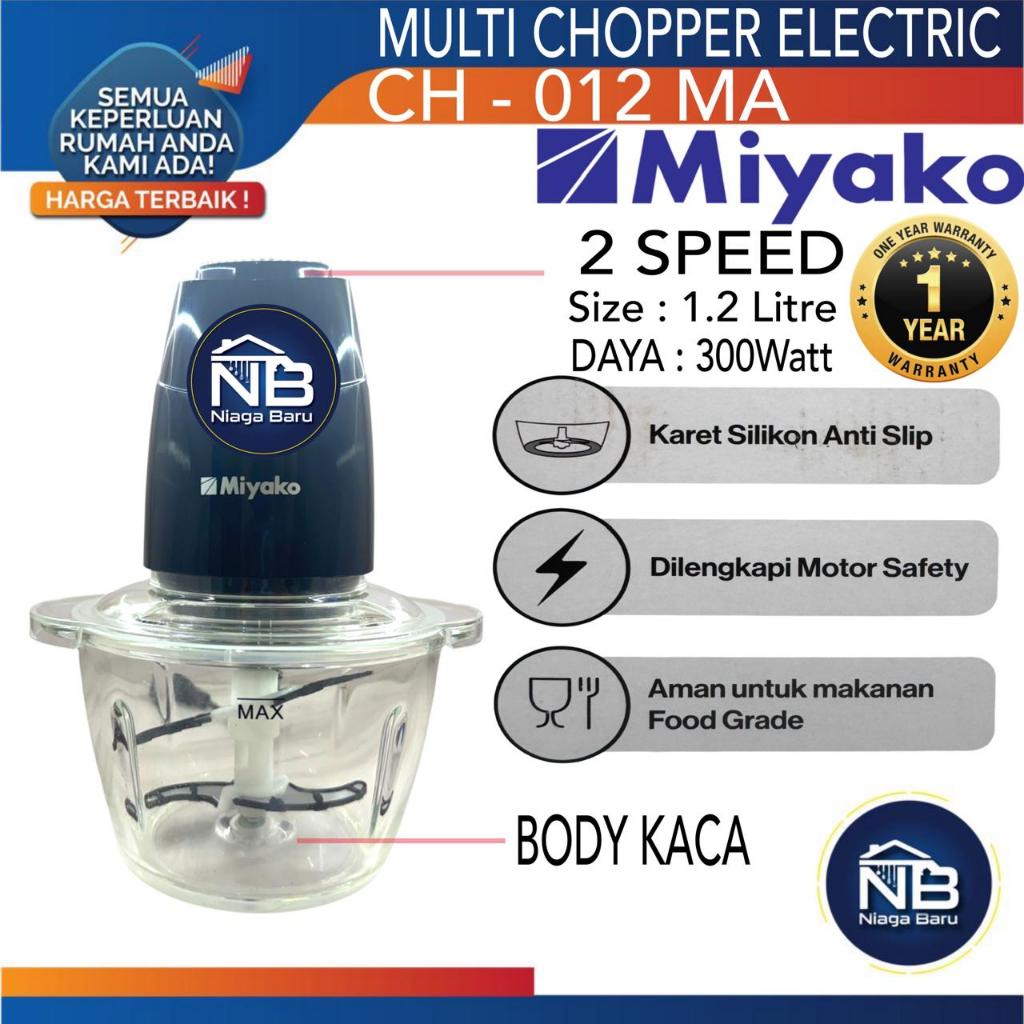 Jual Miyako Chopper CH-012 MA - Kapasitas 1.2 Liter 300 Watt Bowl Kaca ...