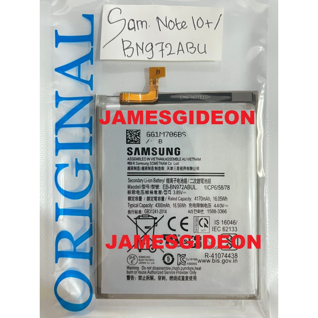 Jual BATERAI BATTERY SAMSUNG NOTE 10 PLUS SM-N975F EB-BN972ABU EBBN972ABU EB-BN972ABUL ...