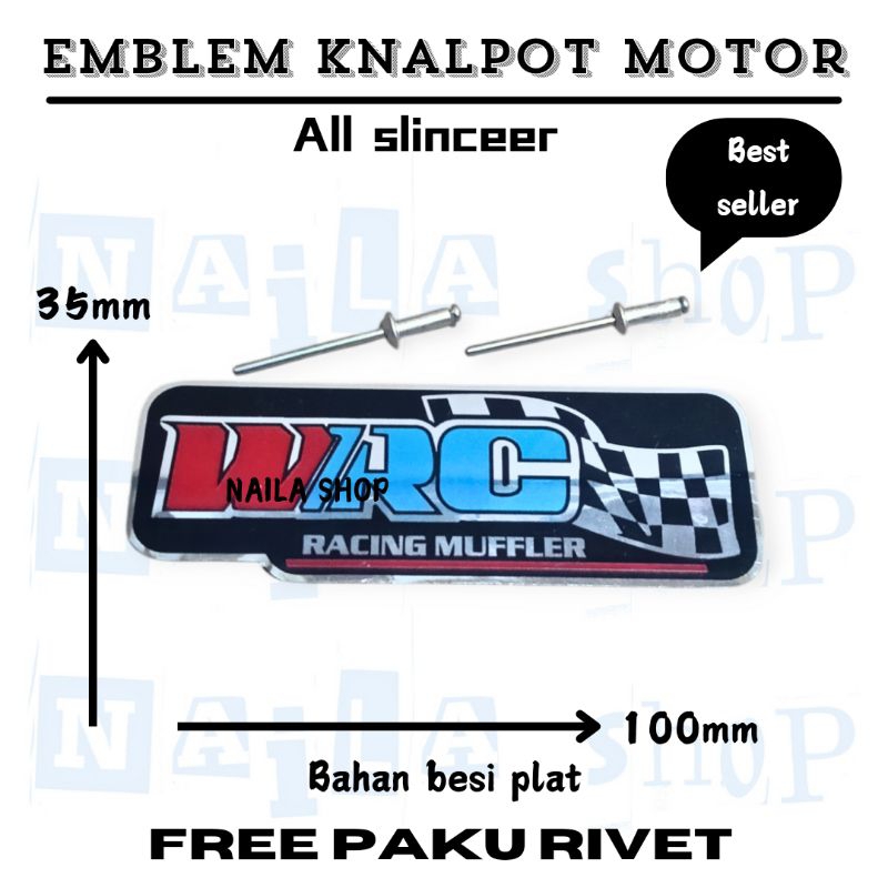 Jual Emblem knalpot motor merek WRC free paku rivet | Shopee Indonesia