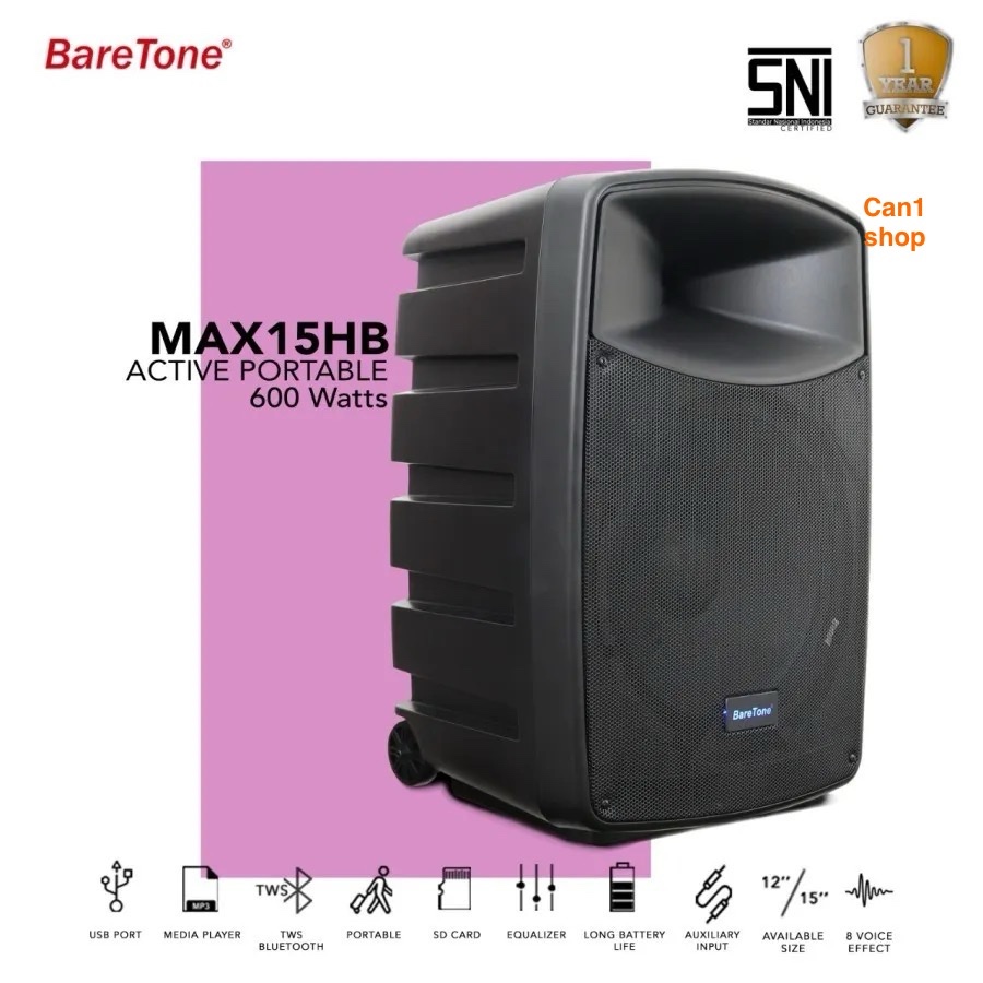 Jual Speaker Portable Meeting 15 Inch BARETONE MAX15HB | MAX 15HB | MAX 15 HB Original | Shopee ...