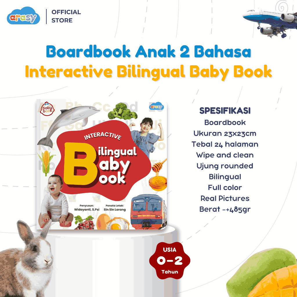 Jual [Arasy] Interactive Bilingual Baby Book - Buku Belajar Anak Bayi 2 ...