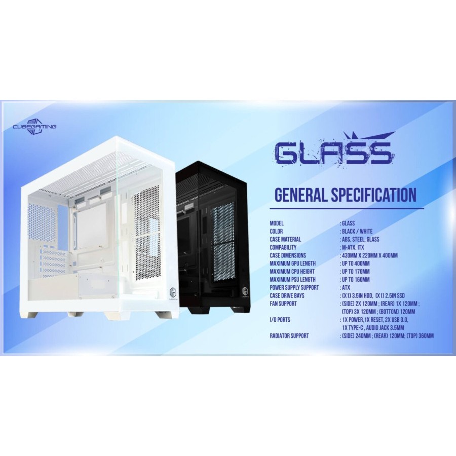 Jual Casing PC Cube Gaming GLASS mATX | Shopee Indonesia