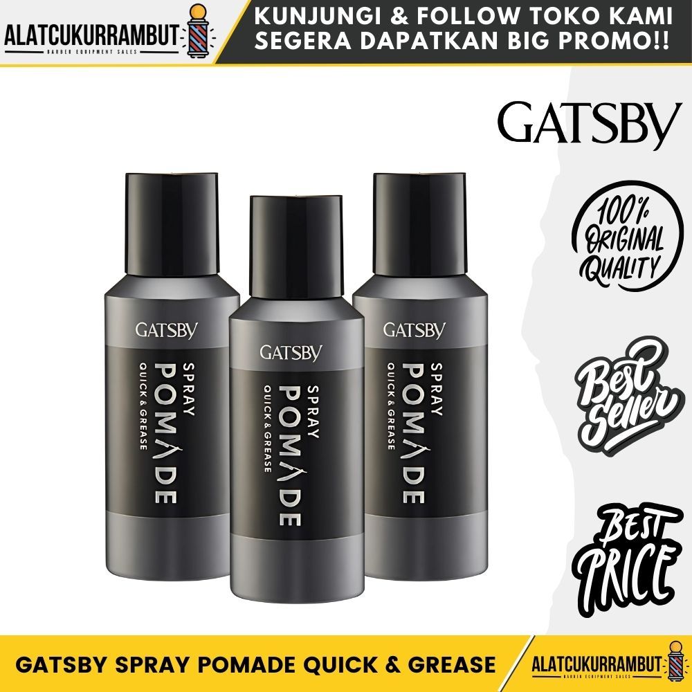 Jual GATSBY Spray Pomade Quick & Grease Pomade Rambut Pria 150ml ...