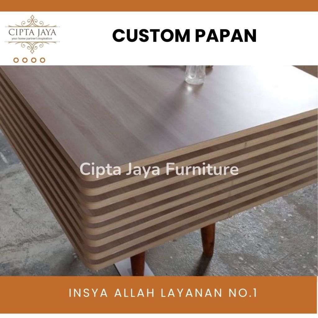 Jual Custom Konsumen Papan Meja Finishing Hpl Tebal 18mm tanpa siku ...