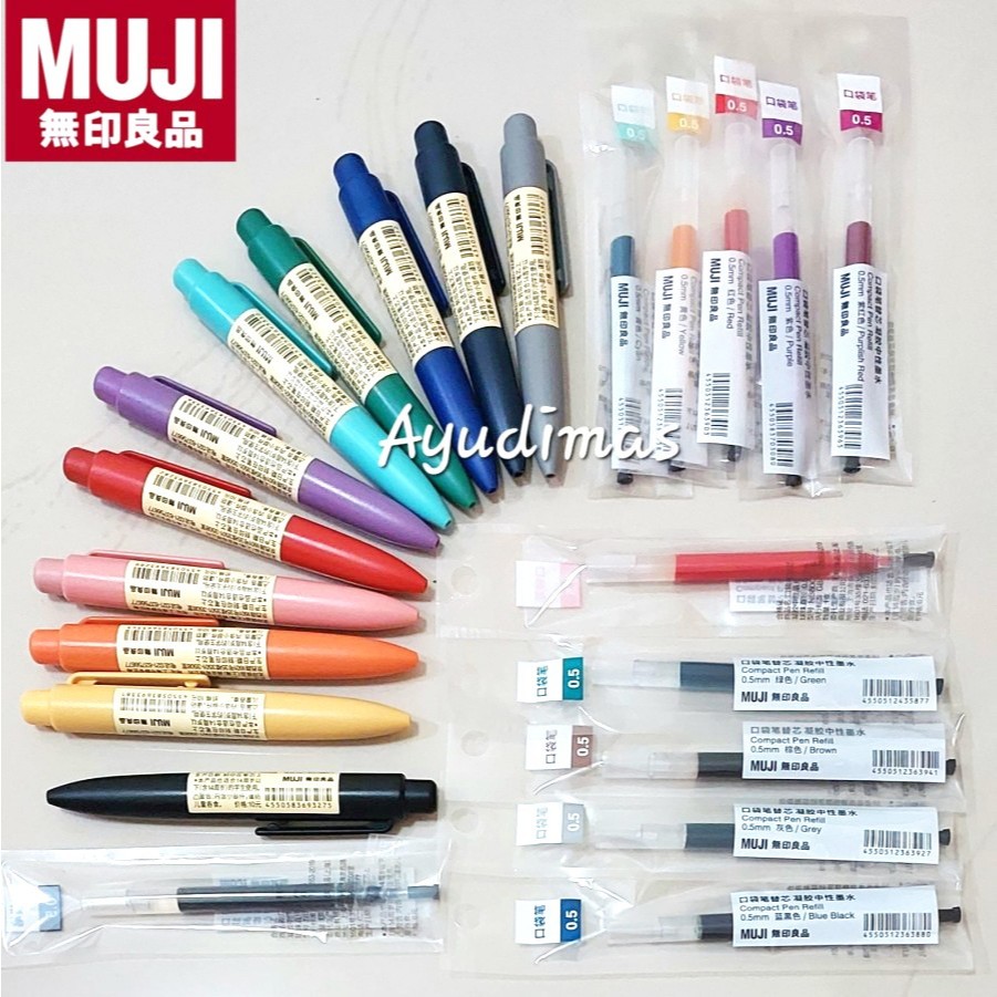Jual MUJI Compact gel ink ballpoint / Pocket pen knock type - Bolpen ...