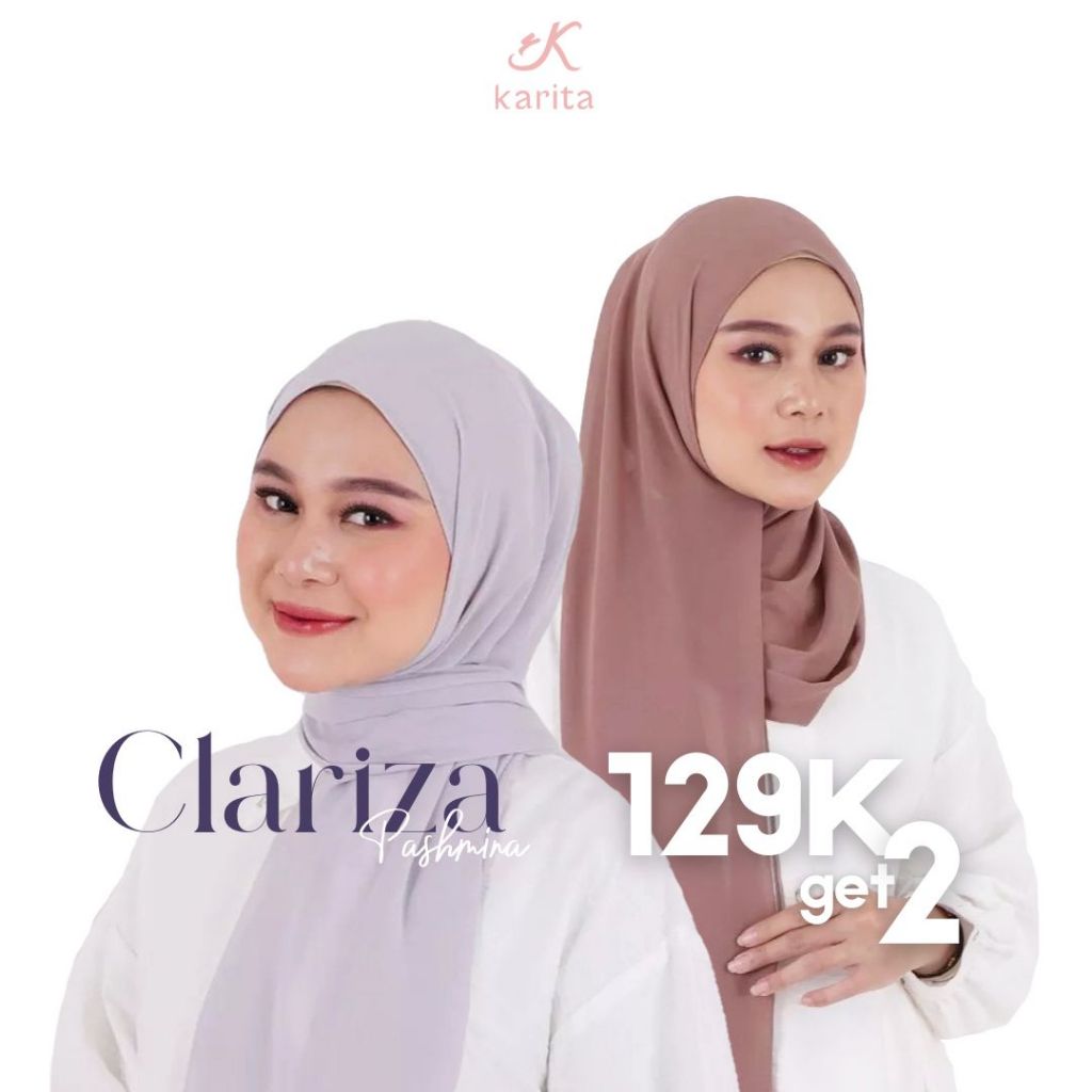 Jual Karita - Clariza Hijab Pashmina Instant Polos (Promo 129K Get 2 ...