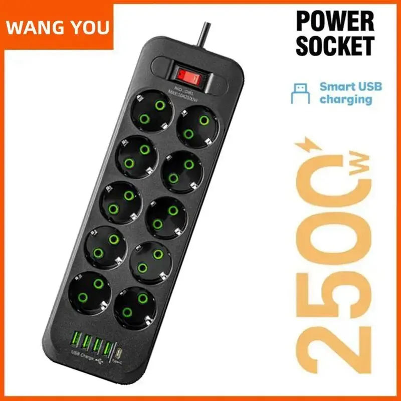 Jual 2M Stop Kontak USB Type C EU Plug 10A 110-250V 2500W 2 Meter 1.8M QL-1077U / QL-1078U ...