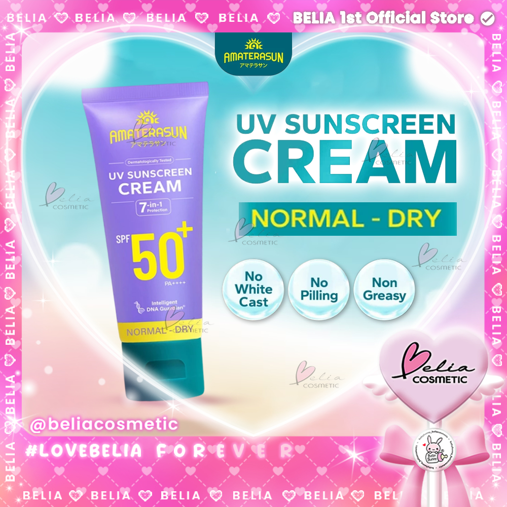 Jual BELIA AMATERASUN UV Sunscreen Cream SPF 50+ PA++++ | untuk kulit Normal dan Kering | Shopee ...