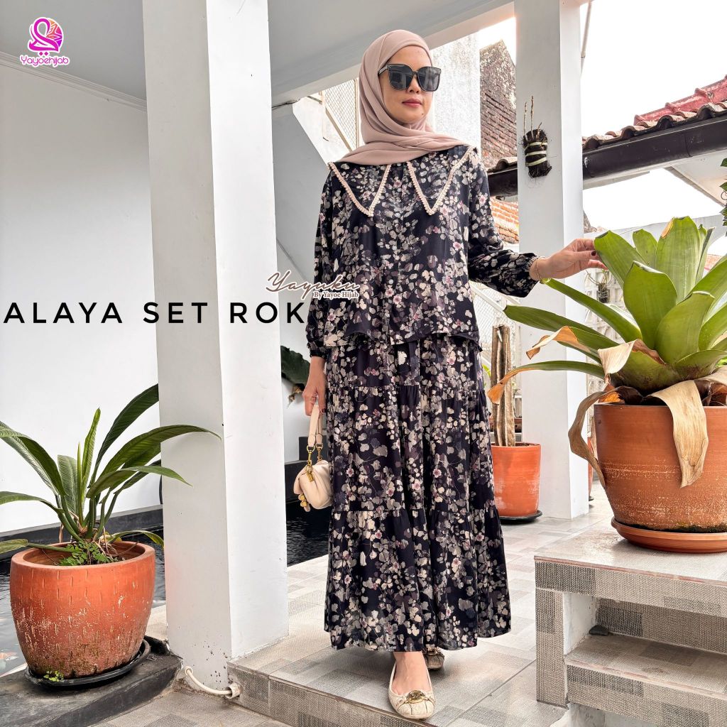 Jual Alaya One Set Rok Katun Rayon Kemeja Fashion Wanita Muslimah ...