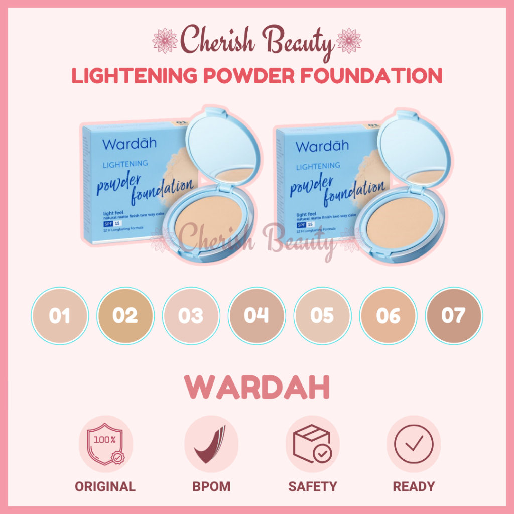 Jual Wardah Lightening Powder Foundation Light Feel 12 g - Bedak Padat Medium-Buildable Coverage ...