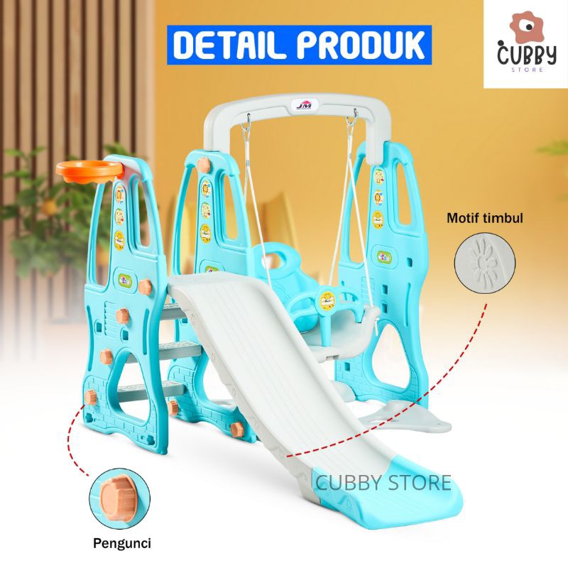 Jual Perosotan Ayunan SLD-01 Mini Playground 3IN1 Terdapat Ring basket ...