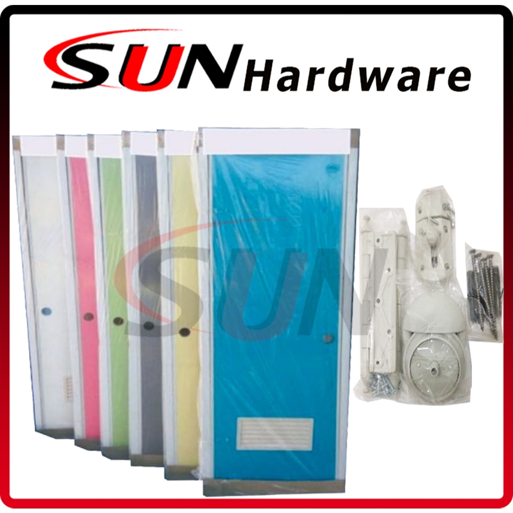 Jual Pintu Kamar Mandi PVC Plastik OMG 1 Set Hijau Biru Pink Putih ...