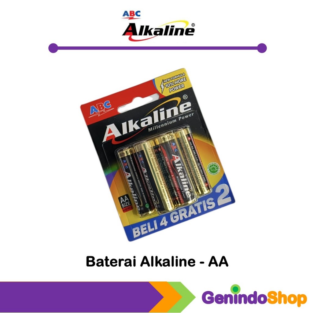 Jual Batu Baterai ABC Alkaline AA (A2) - 4 Free 2 Per Pak | Shopee ...
