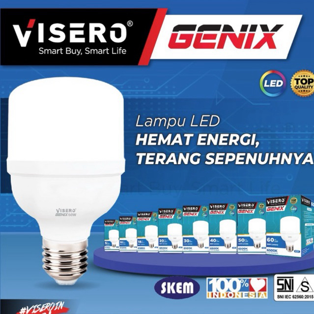 Jual VISERO GENIX Lampu Led Capsule 5w 10w 15w 20w 30w 40w 50w 60w Bohlam Led Visero Genix ...