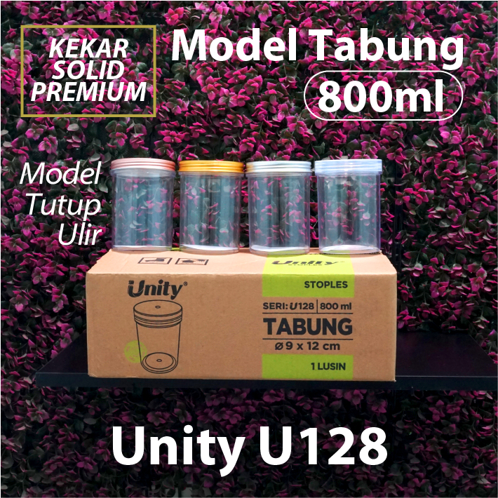 Jual (Depok) Toples Unity U 128 - Model Tabung Tutup Ulir - Volume 800ml 0.8kg 800g | Shopee ...