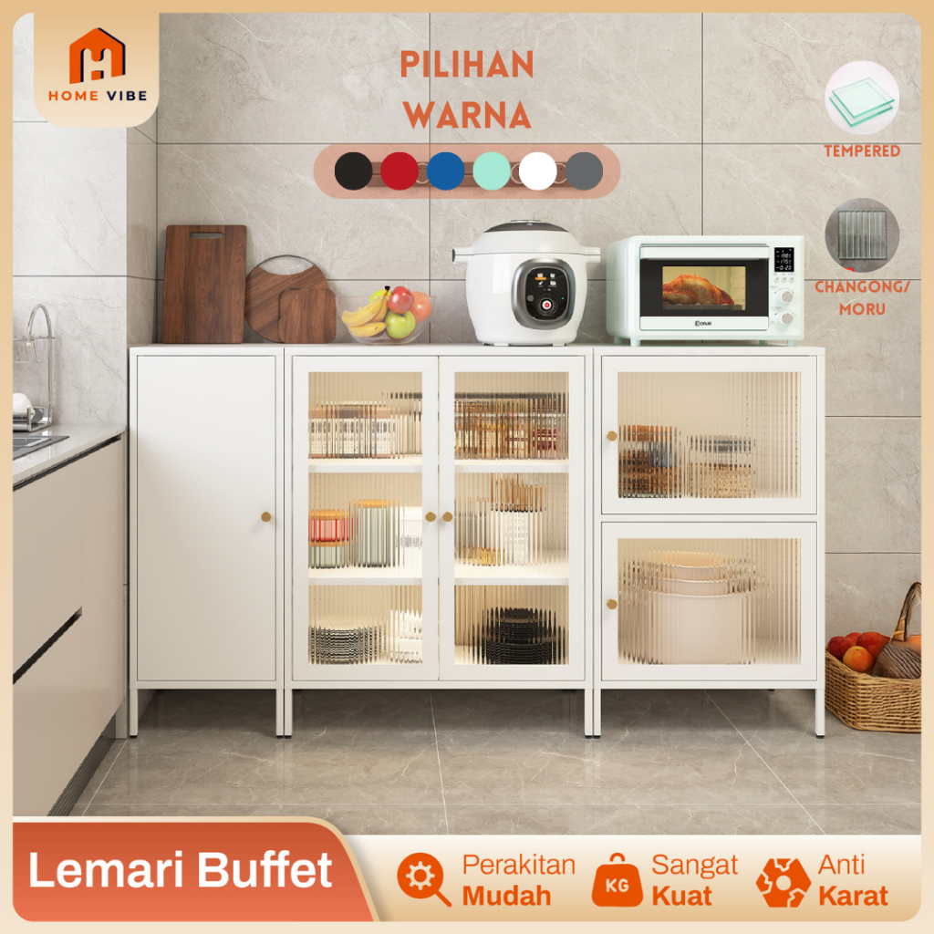 Jual Bupet Ruang Tamu Modern Lemari Kaca Pajangan Buffet Besi Lemari ...