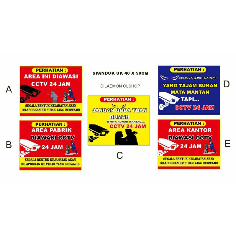 Jual spanduk cctv mini ukuran 40x50cm | Shopee Indonesia