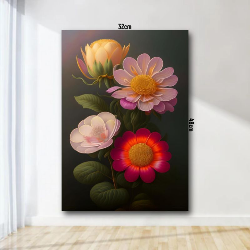 Jual poster digital art bunga/flowers random art paper potrait terbaru ...