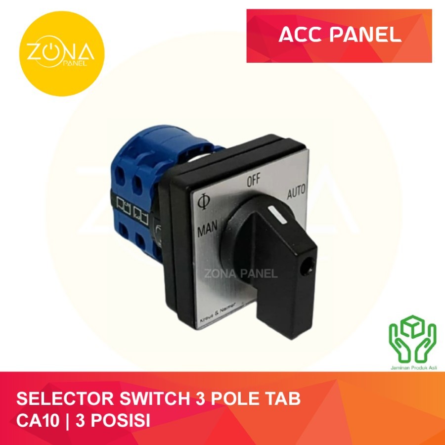 Jual SELECTOR SWITCH MOA 3 POLE 3P 3 POSISI MANUAL OFF AUTO CA-10 TAB ...