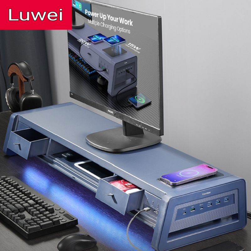 Jual Luwei computer monitor stand USB heightening rack storage and ...