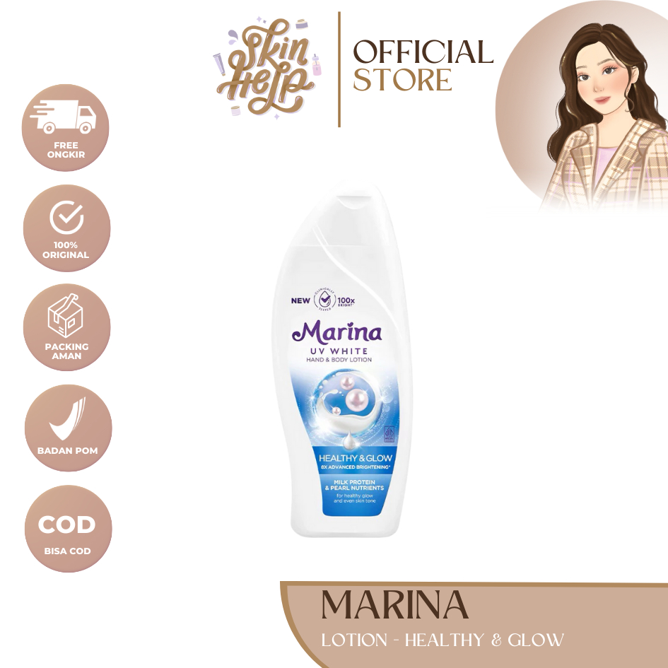 Jual Marina (BUNDLING) - Lotion UV White Healthy & Glow 185ml 8x ...