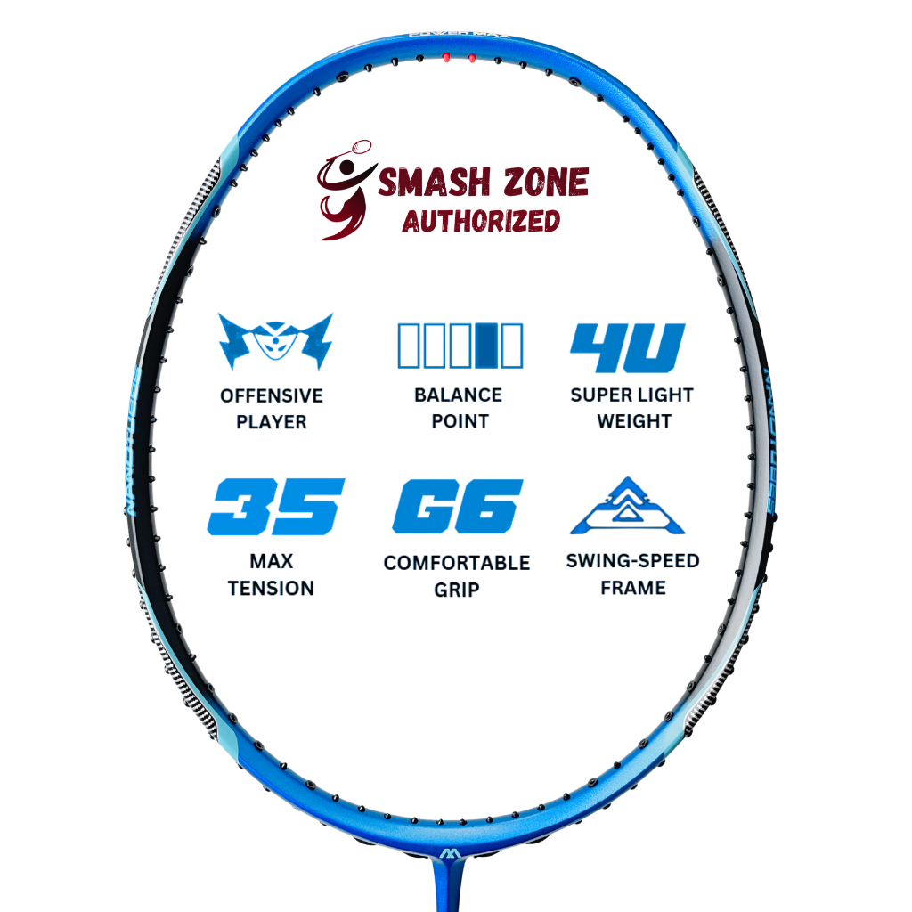 Jual Raket Badminton POWER MAX Furious 50 Original 4U 35 Lbs Frame ...