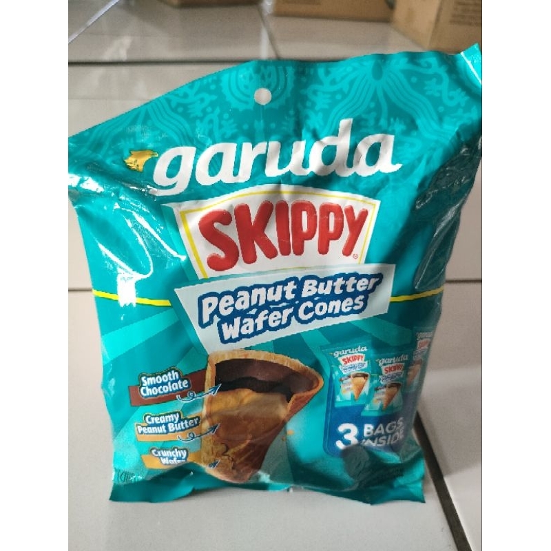 Jual Garuda Skippy Peanut Butter Wafer Cones isi 3 | Shopee Indonesia