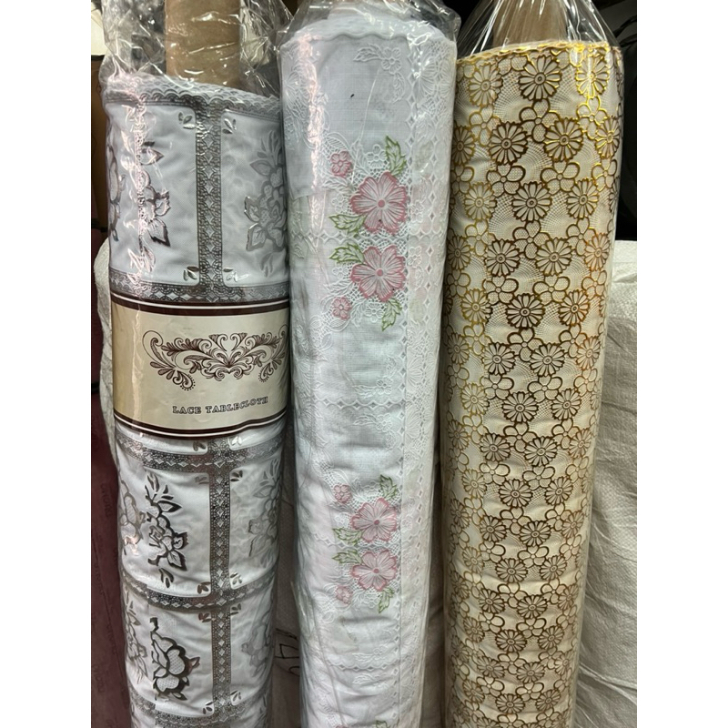 Jual Taplak meja PVC renda lace mewah meteran (100% waterproof ...