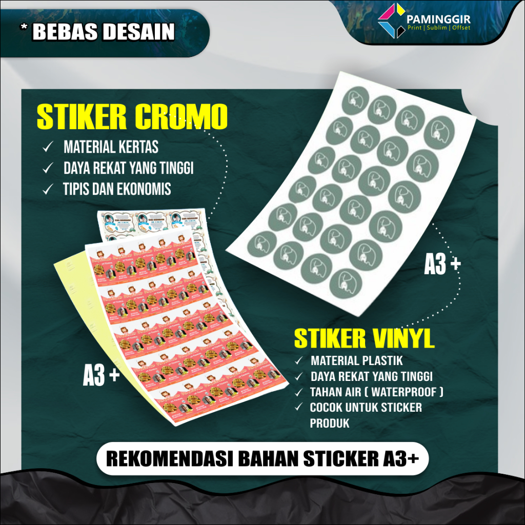 Jual Print Stiker | Cetak Stiker Cromo / Kromo A3 | Stiker Label ...