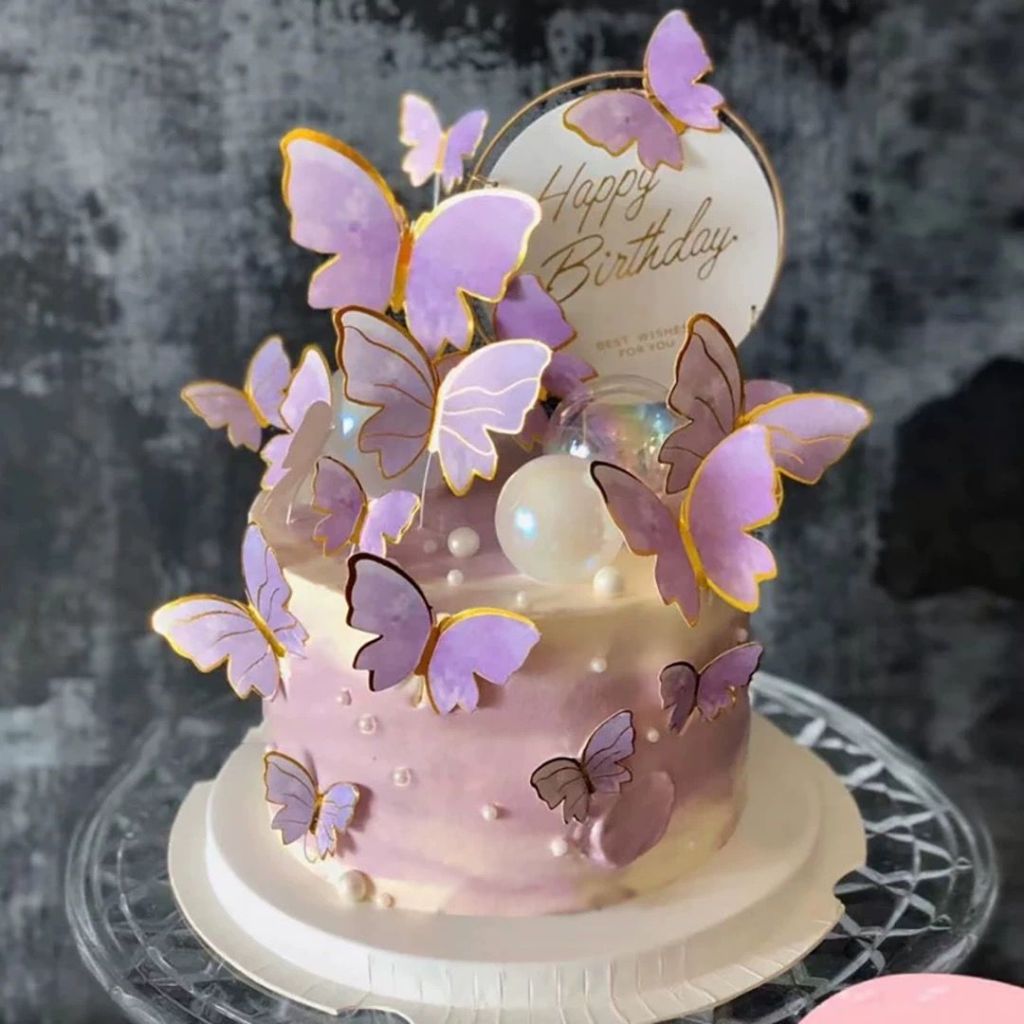 Jual { OMG } PAJANGAN BUKET CAKE TOPPER BUTTERFLY DEKORASI KUE ULANG ...