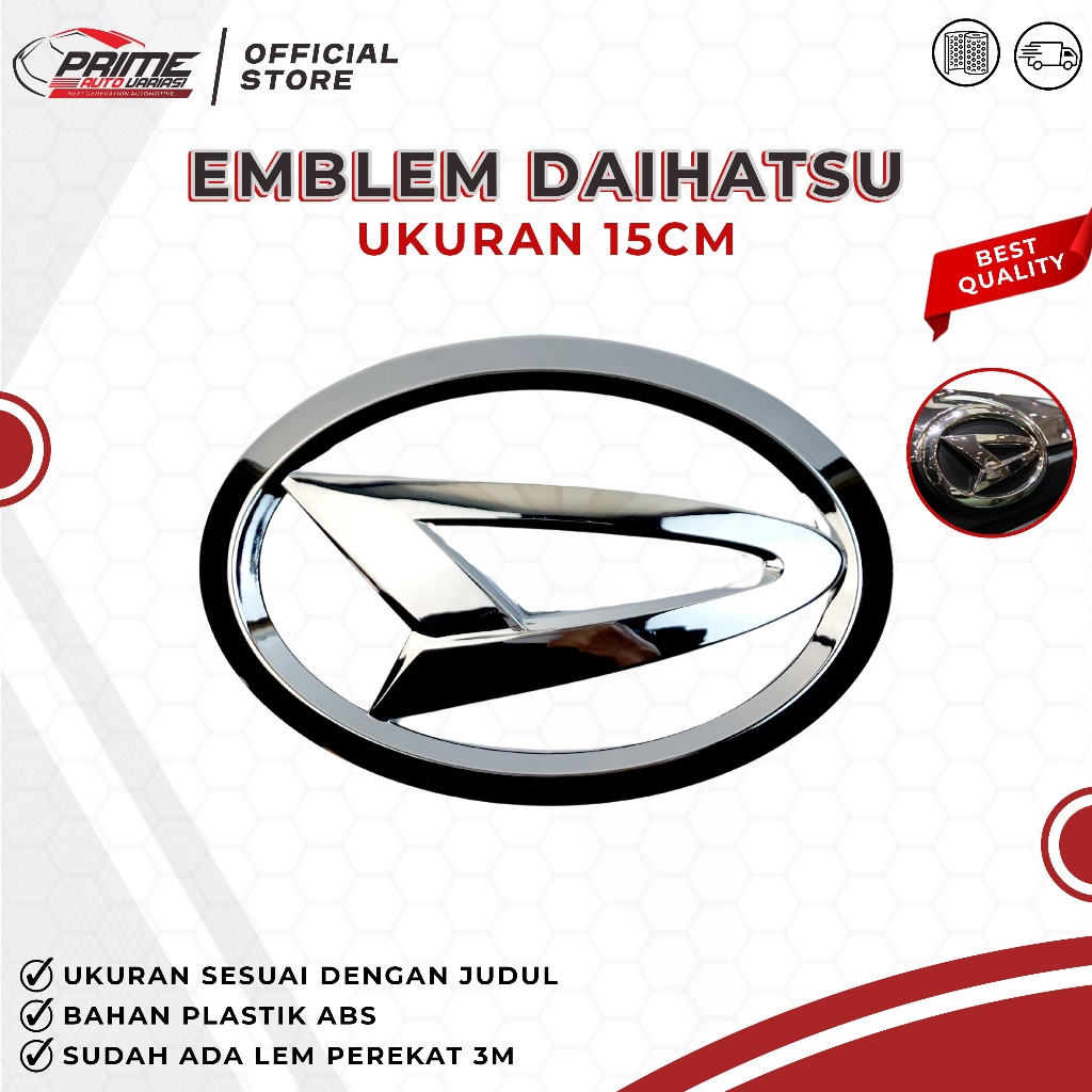 Jual Logo Emblem Mobil DEPAN BELAKANG MOBIL DAIHATSU CHROME - 15 CM ...