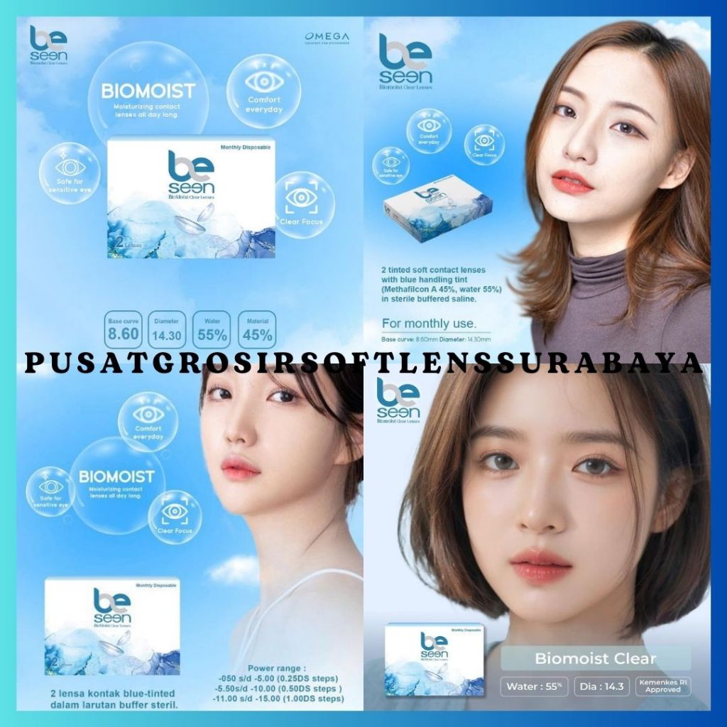 Jual SOFTLENS BE SEEN WITH BIO MOIST CLEAR BENING 14,3 MM MINUS ...