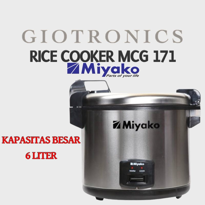 Jual RICE COOKER PEMASAK NASI JUMBO BESAR KAPASITAS 6 LITER MIYAKO MCG ...