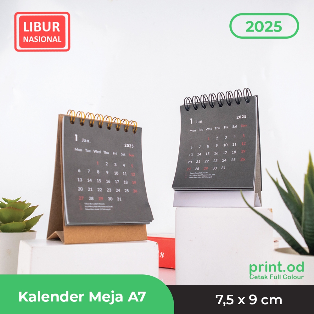 Jual Kalender Meja 2025 Estetik || Black-White Colour || Kalender Mini ...