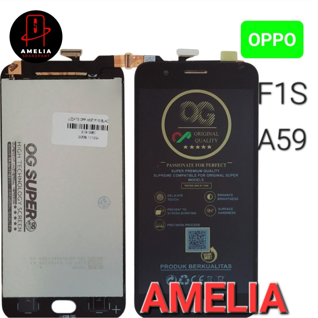 Jual LCD OPPO F1S / A59 FULLSET TOUCHSCREEN BLACK N WHITE ORI | Shopee ...