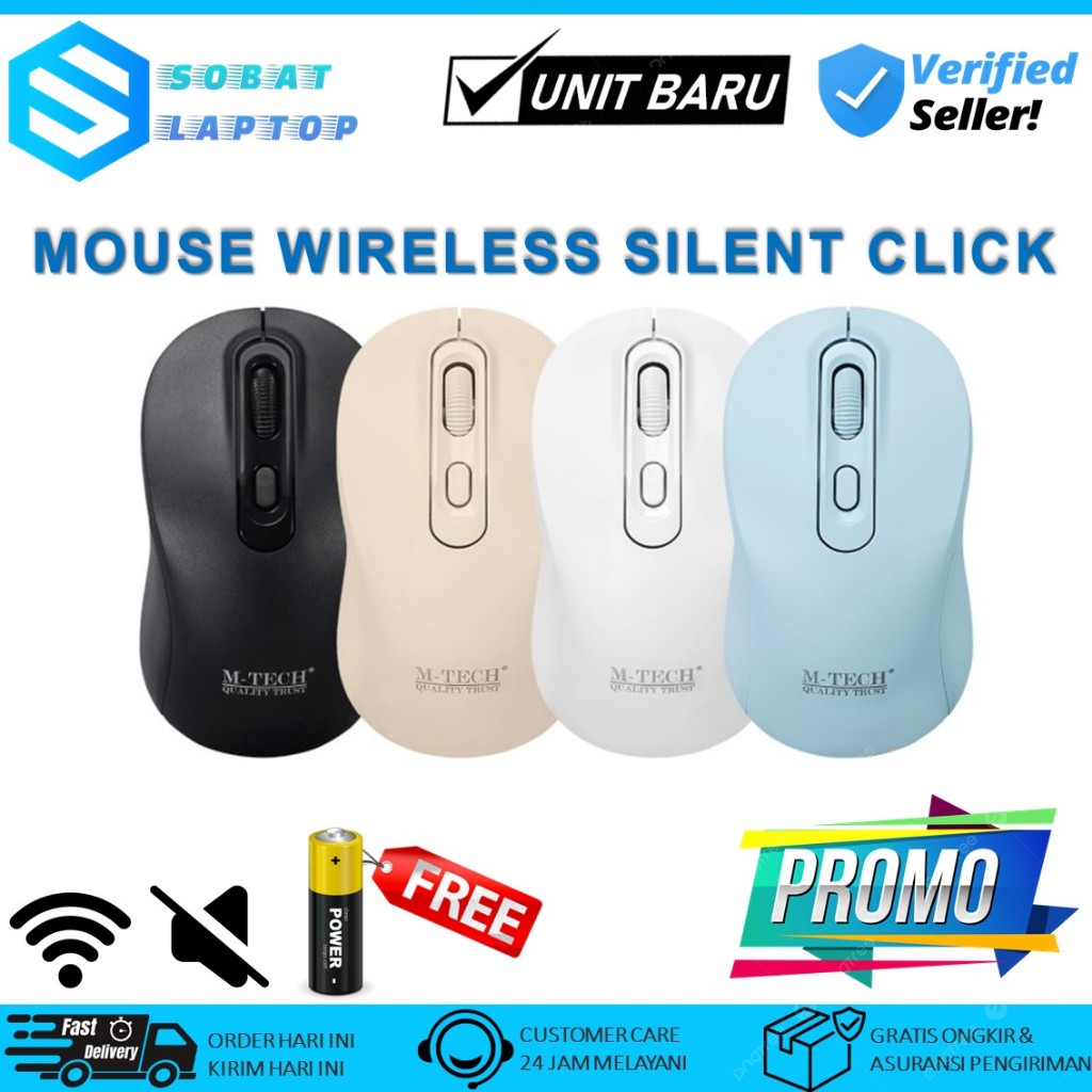 Jual Mouse wireless M-TECH W70 silent click 2.4GHz 1600dpi - Gratis ...