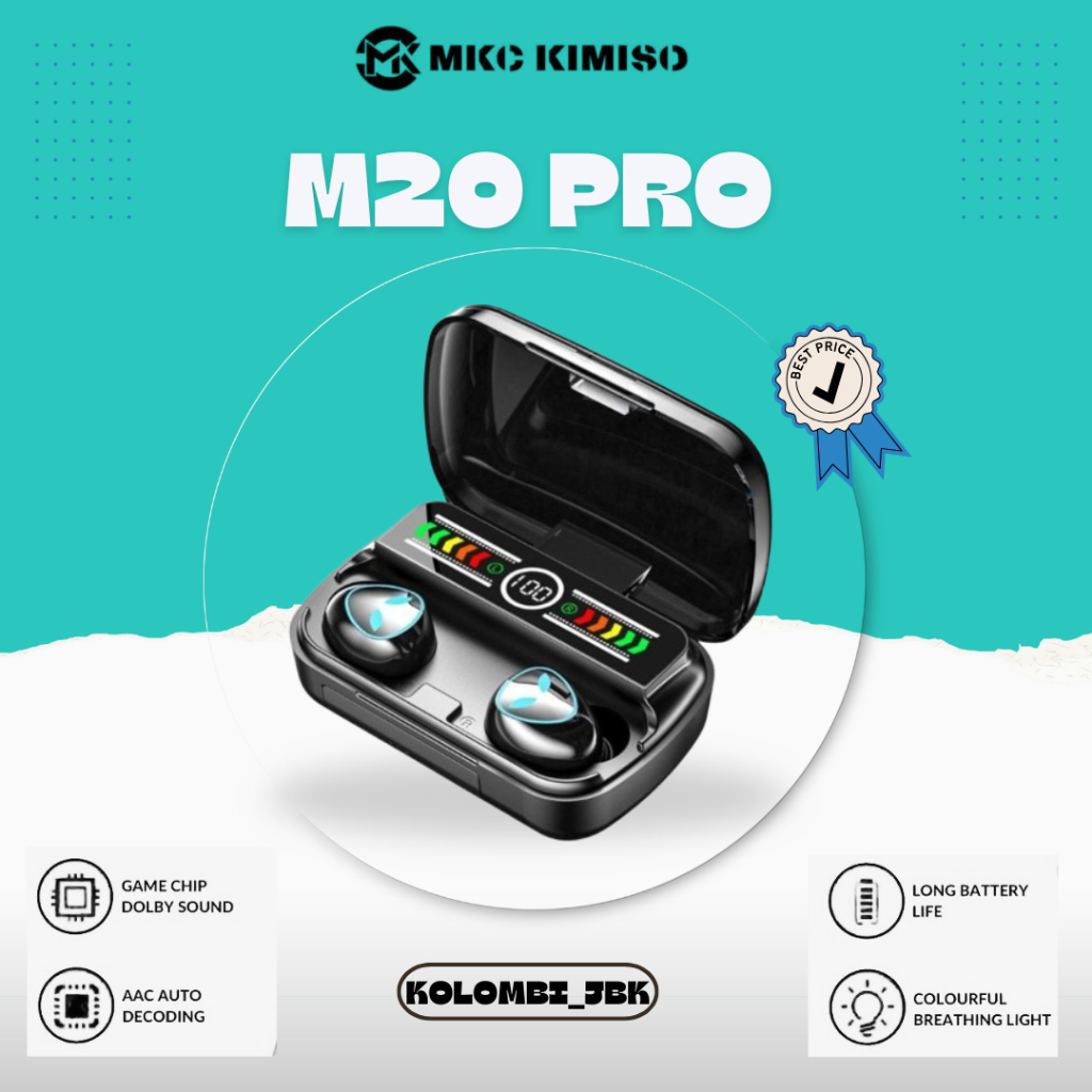 Jual M20 PRO Headset Bluetooth Earphones Plus Power Bank 3800 Mah ...