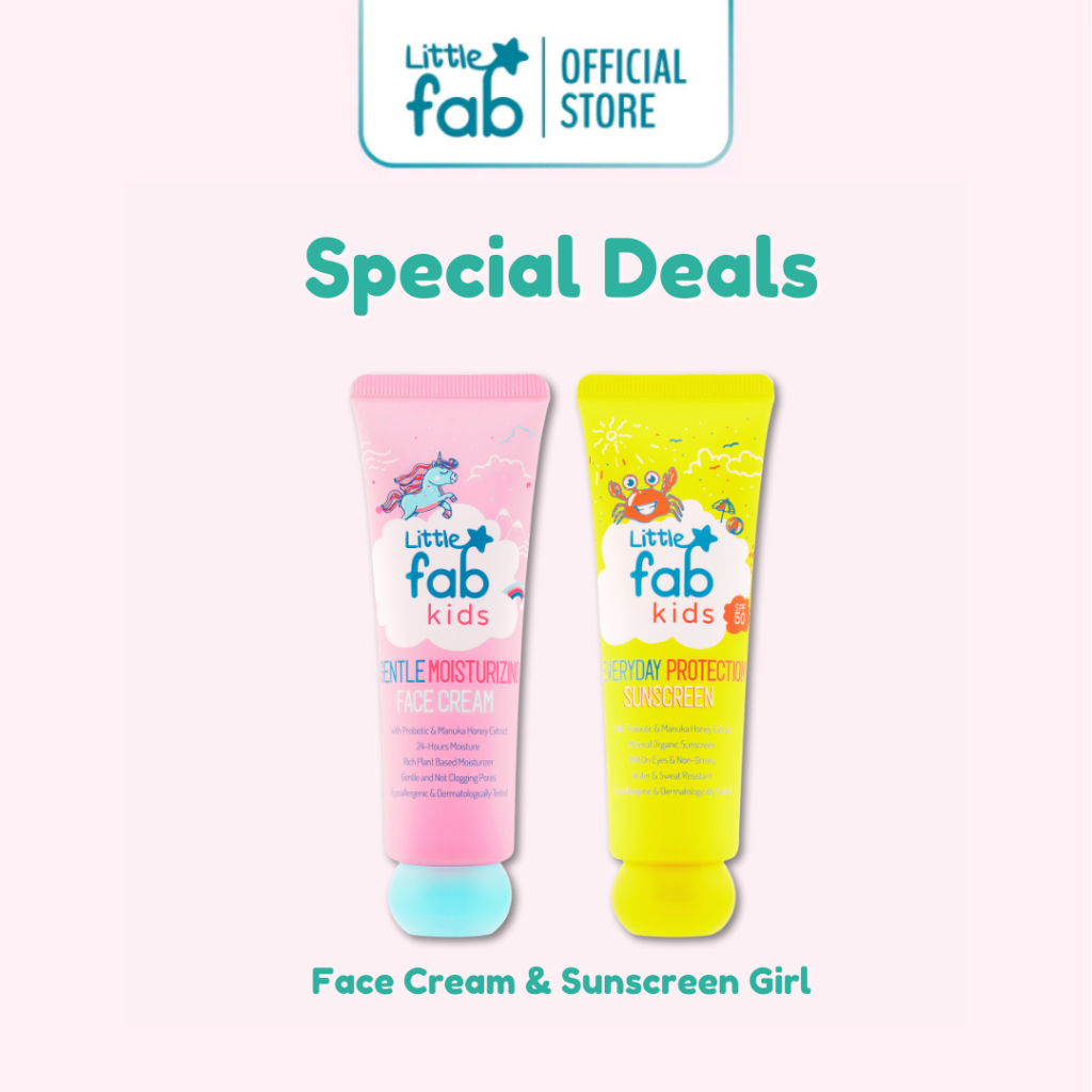 Jual Little Fab Kids - Moisturizer Face Cream Girl & Sunscreen | Shopee ...