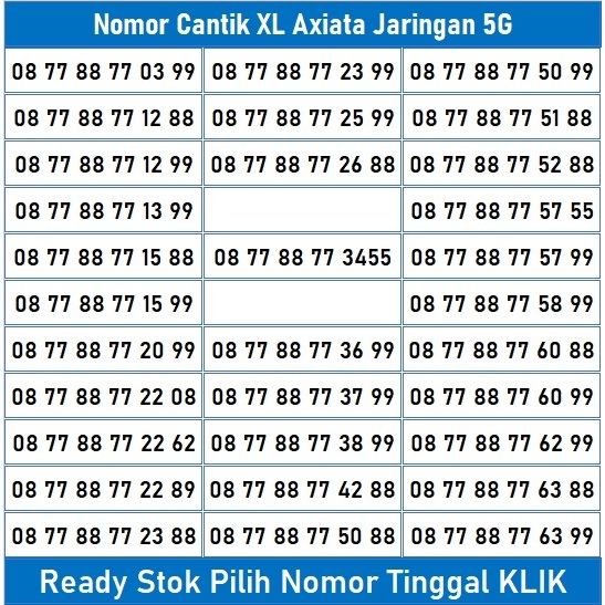 Jual XL Nomor Cantik Jaringan Terluas di Indonesia 5G LTE | Shopee Indonesia