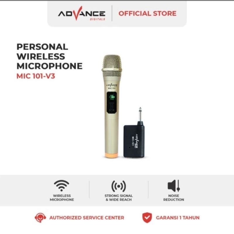 Jual MICROPHONE WIRELESS ADVANCE MIC-101 V3TANPA KABEL MIKROFON KARAOKE | Shopee Indonesia