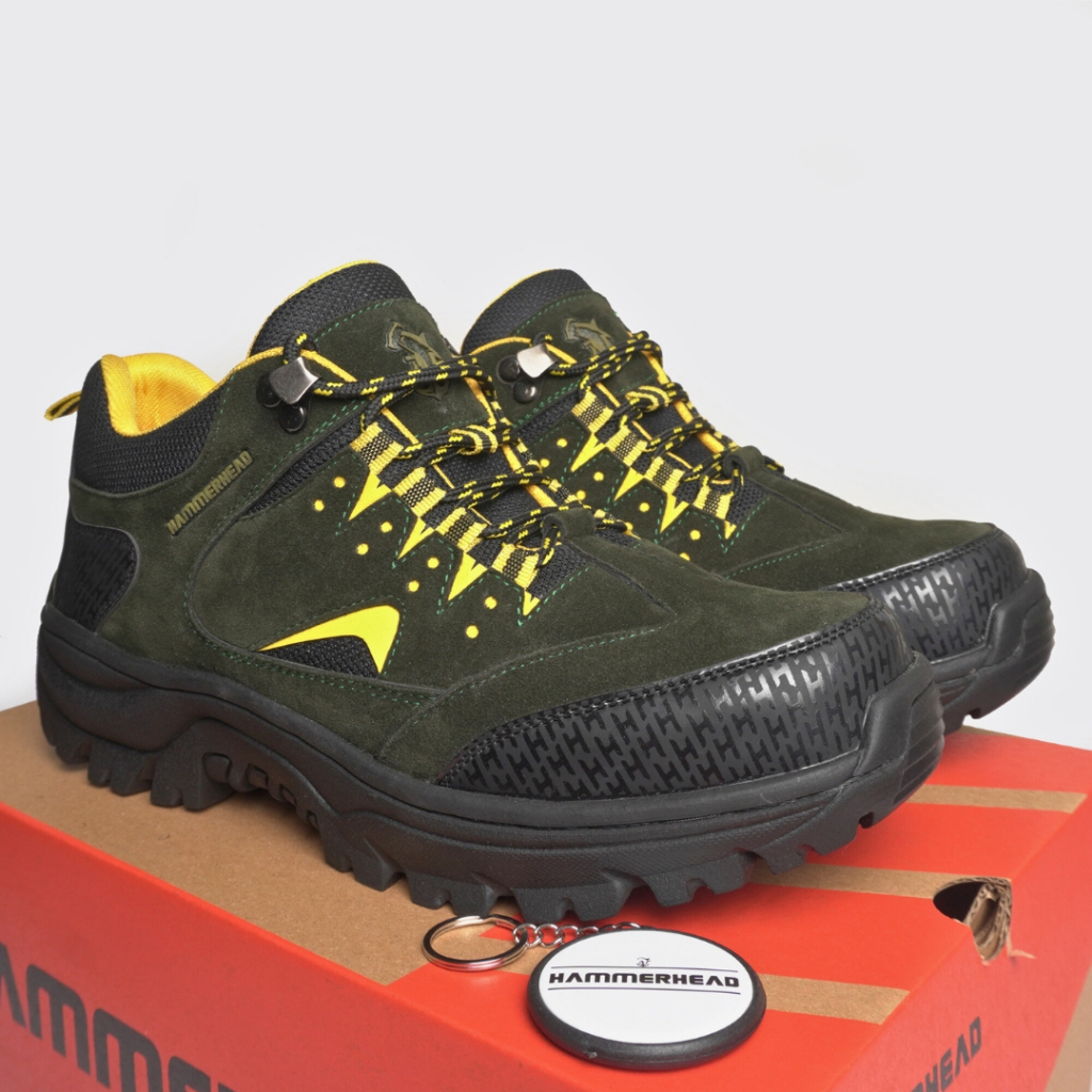 Jual Hammerhead Sepatu Pria Safety Boots Mako Low Green Yellow Ujung ...