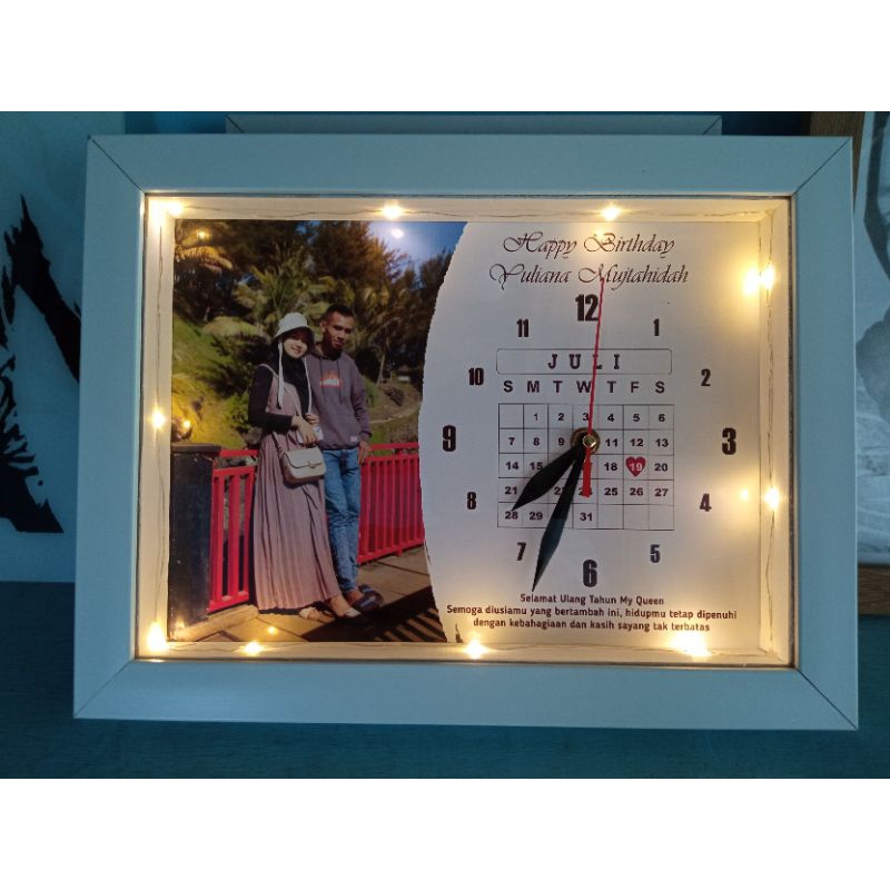 Jual Frame Jam Custom Foto | Kado Ulang Tahun Hadiah Birthday Cewe Cowo ...