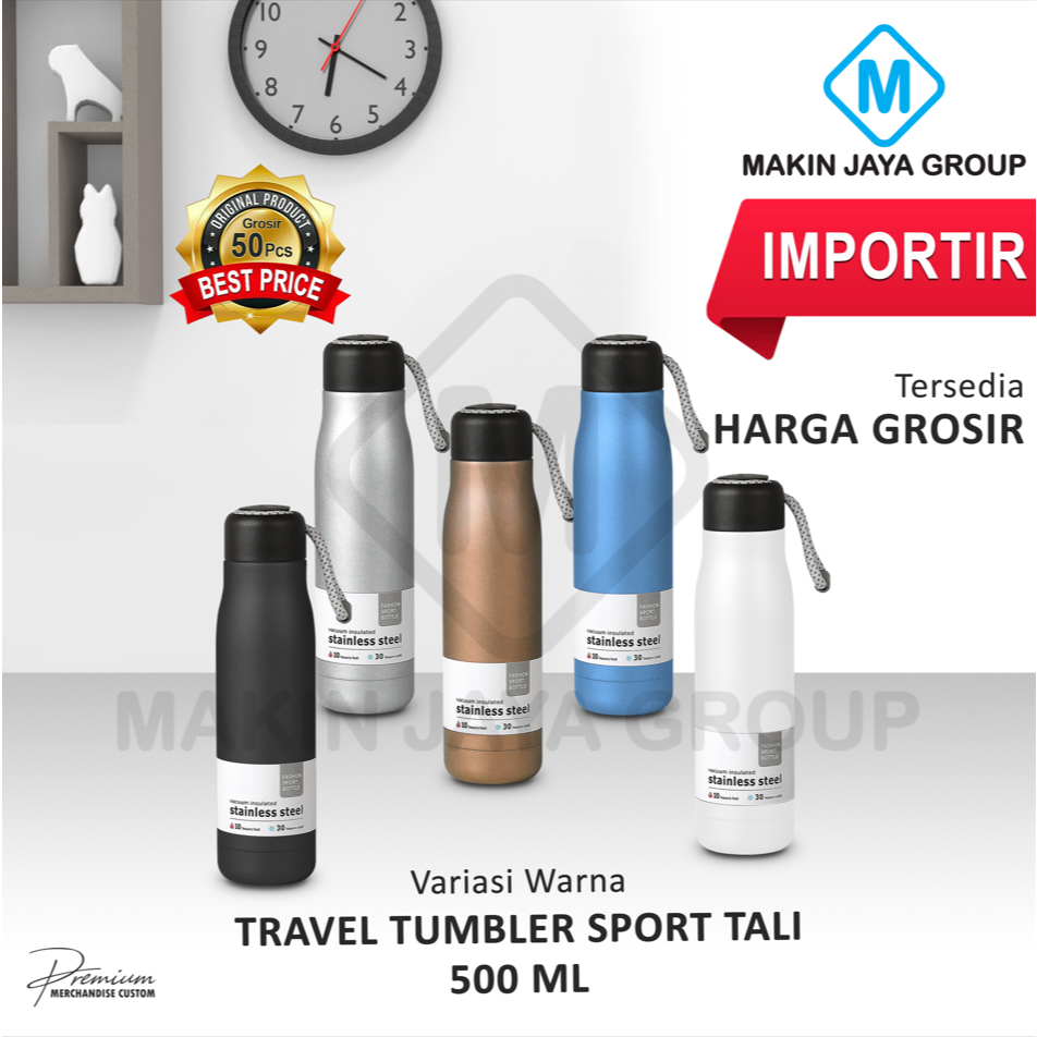 Jual Termos Sport Tali Stainless Steel Double Wall 500ml tumbler sport ...
