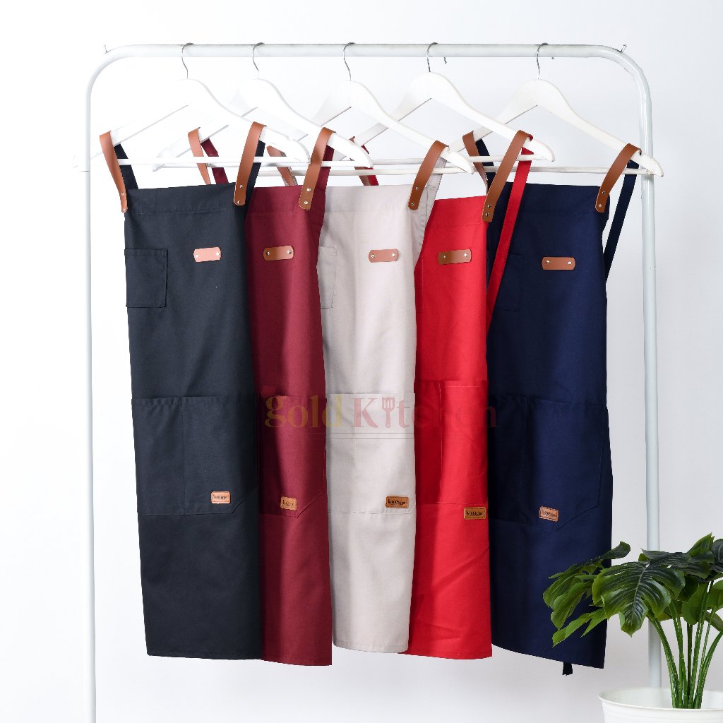 Jual Apron Masak Celemek Dapur Clemek Chef Bahan Drill Pria Wanita ...