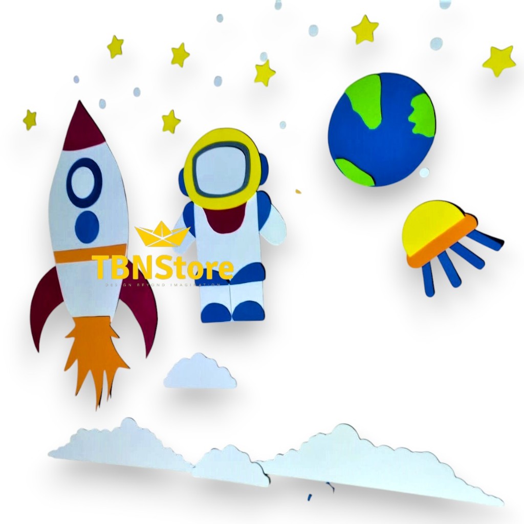 Jual Hiasan Dinding ASTRONOT LUAR ANGKASA Dekorasi Kelas Rumah Pojok ...