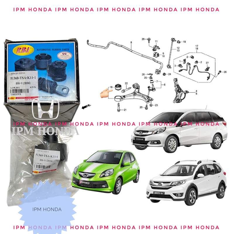 Jual 51391 TG4 / 51360 TSA Bos Bush Bushing Lower Arm Sayap Depan Honda ...