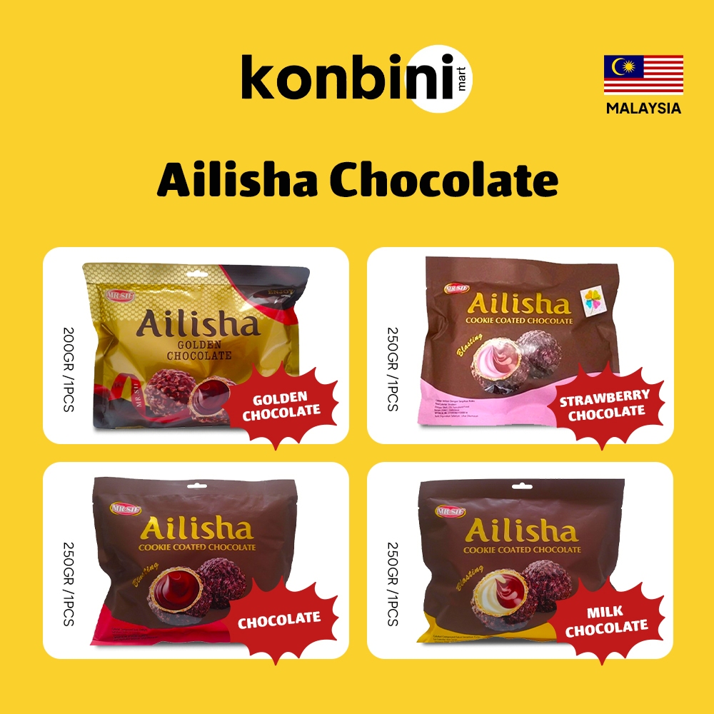 Jual KONBINI MALAYSIA - Ailisha Golden Chocolate & Cookie Coated ...
