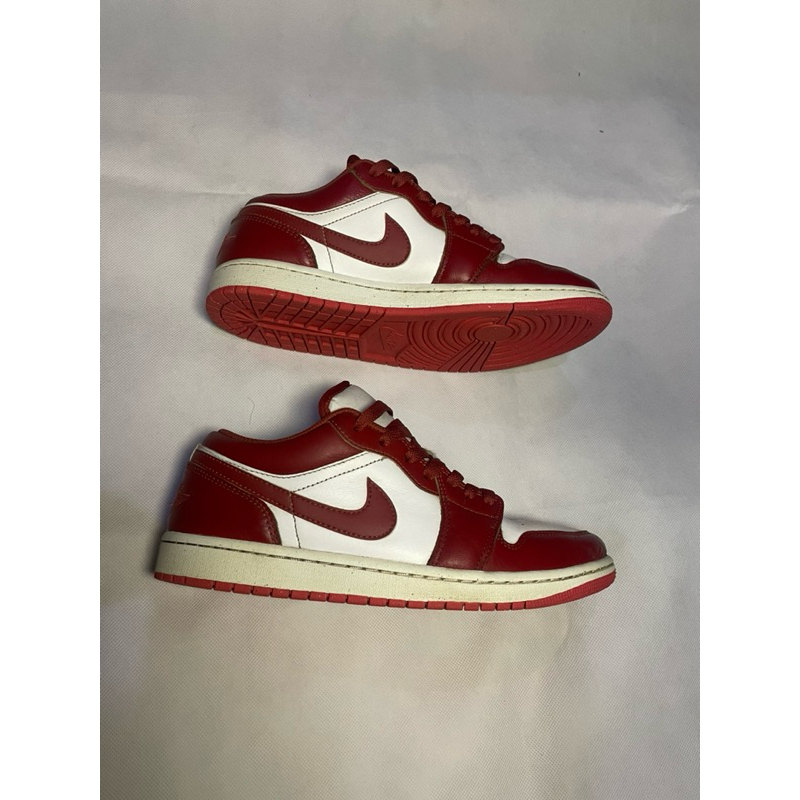 Jual Air Jordan 1 Low White/Red Basketball | Shopee Indonesia